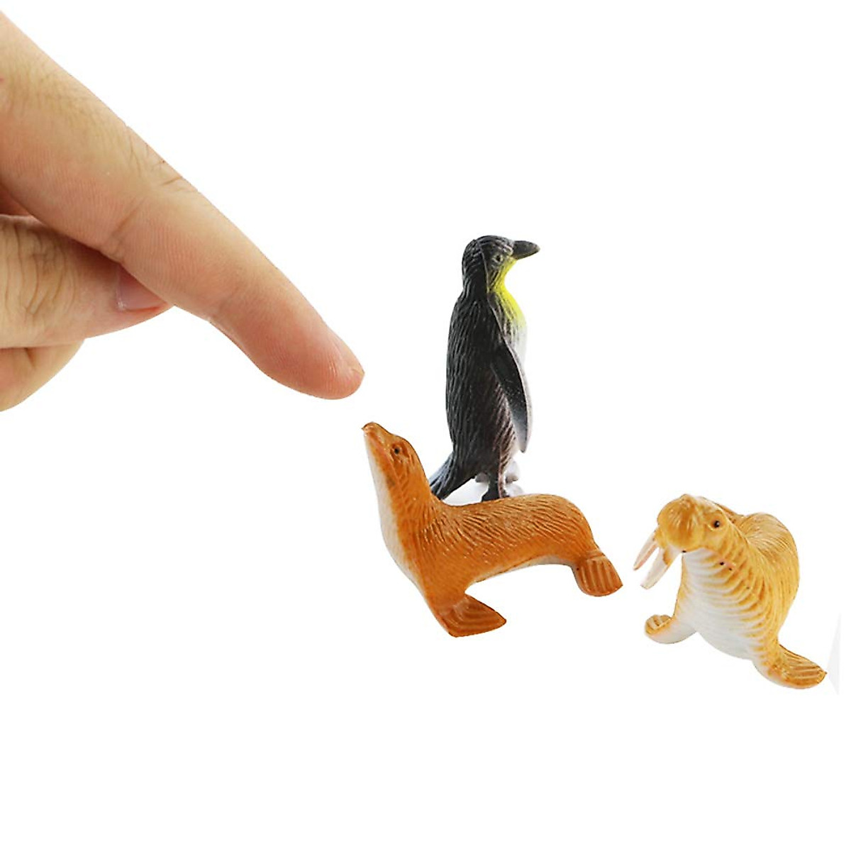 Bignc 24 Pack Mini Ocean Sea Animal Model Toys Under The Sea Life Figure Bath Toy for Child (Shark, Blue Whale, Starfish, Crab, Etc.)