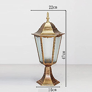 Retro Post Light Aluminum Garden Pillar Lamp Outdoor Lighting Column Lamp Waterproof IP65 Street Light Glass Lantern Gate Stigma Light Courtyard Landscape Light Fence Lawn Porch Deck Garage