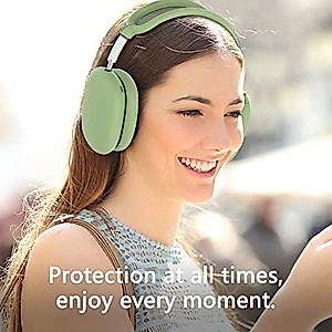 Silicone Case Cover for AirPods Max Headphones, Anti-Scratch Ear Pad Case Cover/Ear Cups Cover/Headband Cover for AirPods Max, Accessories Soft Silicone Skin Protector for Apple AirPods Max (Green)