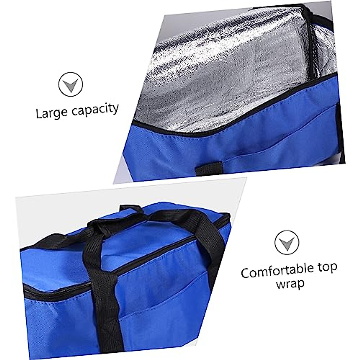 SOESFOUFU Insulated Bag Suitcase Bag Foldable Picnic Basket Food Bag Large Shopping Bags Cake Containers Outdoor Basket Coffee Container Containers for Food Foldable Basket Pizza Bag Blue