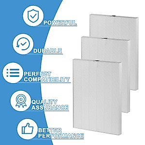 Attemart 1160130 Replacement Filter H for Winix 5500-2, 5300-2, C535, 5300, 6300, 6300-2, AM80, AM90, C909, 9800 Air Purifier, 3 Pack H13 True HEPA Air Filters for Winix