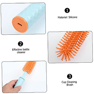 Toyvian 1 Set Electric Bottle Brush Milk Bottle Cleaning Brush Flexible Cleaning Brush Silicone Brush Bottle Cleaner Cleaning Lip Gloss Kit Sponge Baby Makeup