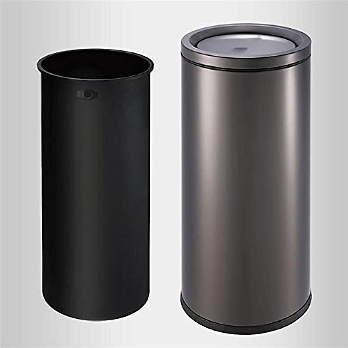 UNNIQ Trash can, Trash Can Household Toilet Stainless Steel Gold, Black, Silver 76.5 * 38cm Indoor and Outdoor Washbasin Peel Direct Cast Tube (Color : Gold)