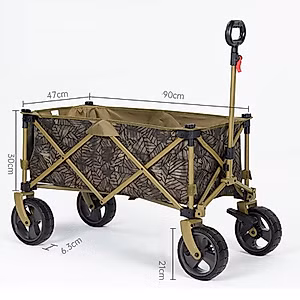 Heavy Duty Collapsible Wagon Foldable Garden Cart Utility Pull Push Beach Wagon with Wheels All Terrain Shopping Cart (Color : B) (A)