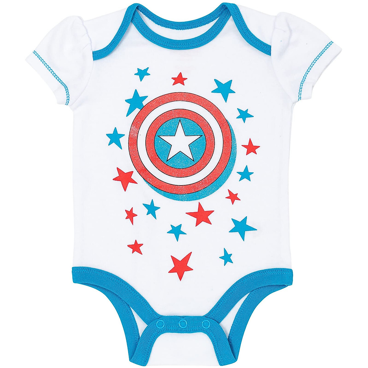 Marvel Avengers Spider-Man Captain America Captain Newborn Baby Girls Bodysuit and Headband Captain Marvel, Captain America, Spider-Girl 0-3 Months