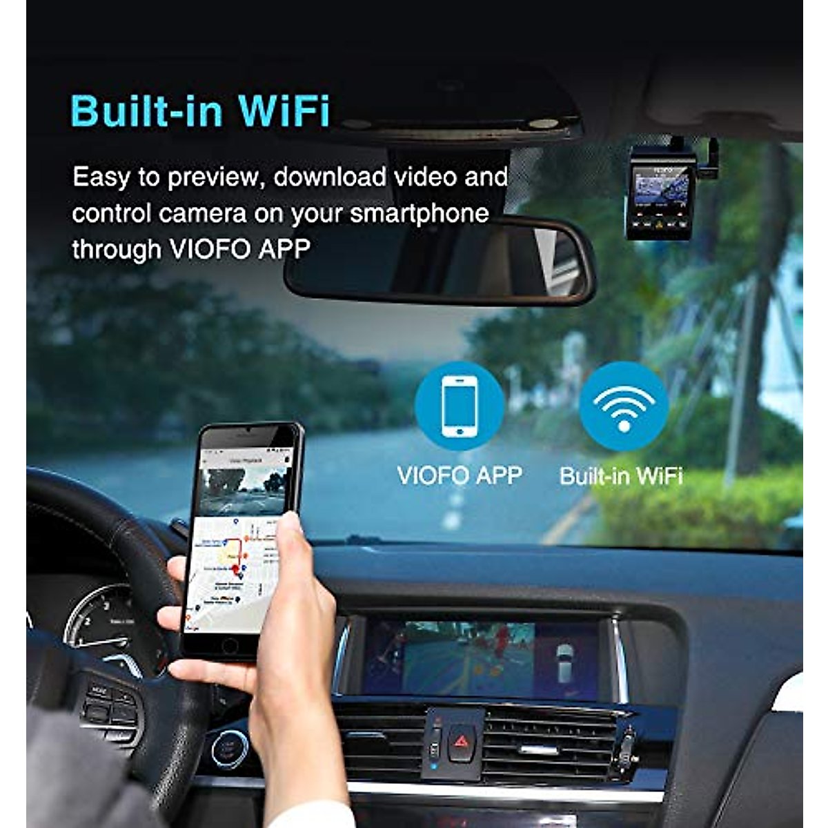 【Bundle: VIOFO A129 Plus Duo with GPS + Hardwire Cable】 VIOFO Dual Dash Cam, 2K 1440P 60fps+1080P 30fps Front and Rear Dash Camera with Wi-Fi GPS, Parking Mode, Super Capacitor (A129 Plus Duo)