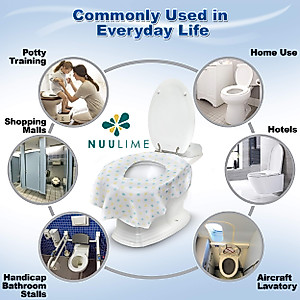 Toilet Seat Covers Disposable - 30 Pack - Extra Large Portable Liners for Bathroom, Road Trip, Child Travel, Toddler Potty Training, Adults On the Go - Individually Wrapped, Waterproof, Soft Clean Pad