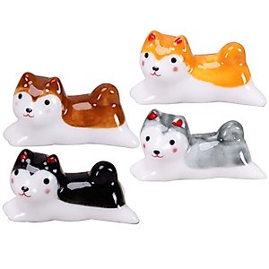 Hemoton 4pcs Ceramic Chopstick Rest Chopstick Stand Puppy Chopstick Rest Chopstick Holder Cute Chopsticks Japan Store Pillow Decorative Chopstick Accessory Ceramics Desktop Cutlery Rack