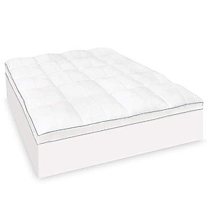 Charisma Luxury Plush 3.5-Inch Memory Foam Cluster and Gel Fiber Mattress Topper-California King, White