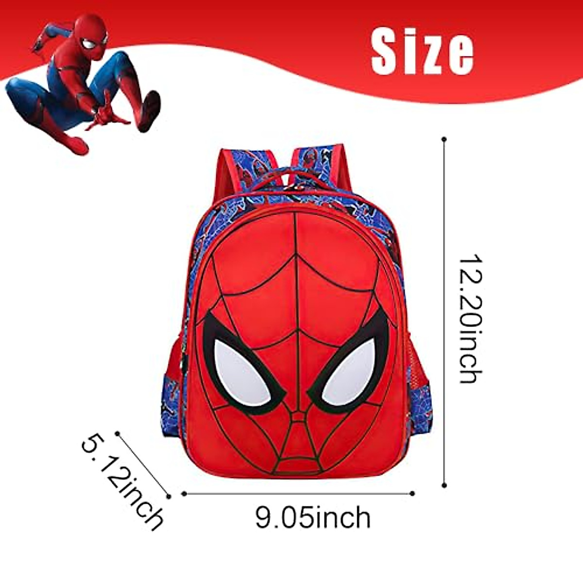 Licputalch Kids School Backpack for Kids Boys Girls, Waterproof Red Backpack for 4-6-8-10-12