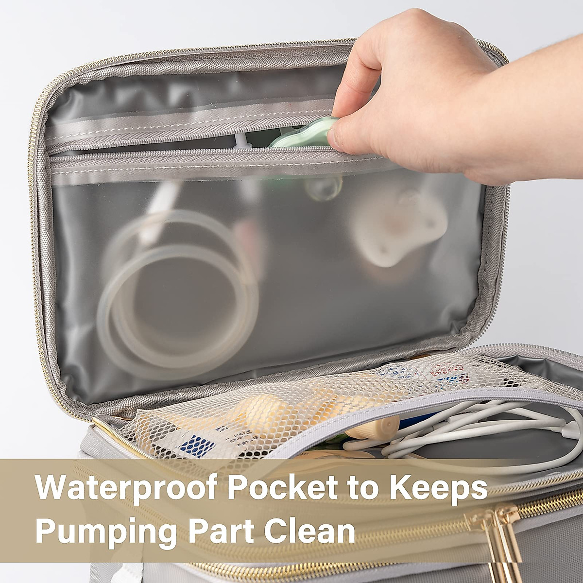 Kadamii Wearable Breast Pump Bag Compatible with Momcozy, Elvie & Medela Pump in Style, Small Portable Container Case Bag for Working Moms, Holds Pump Accessories