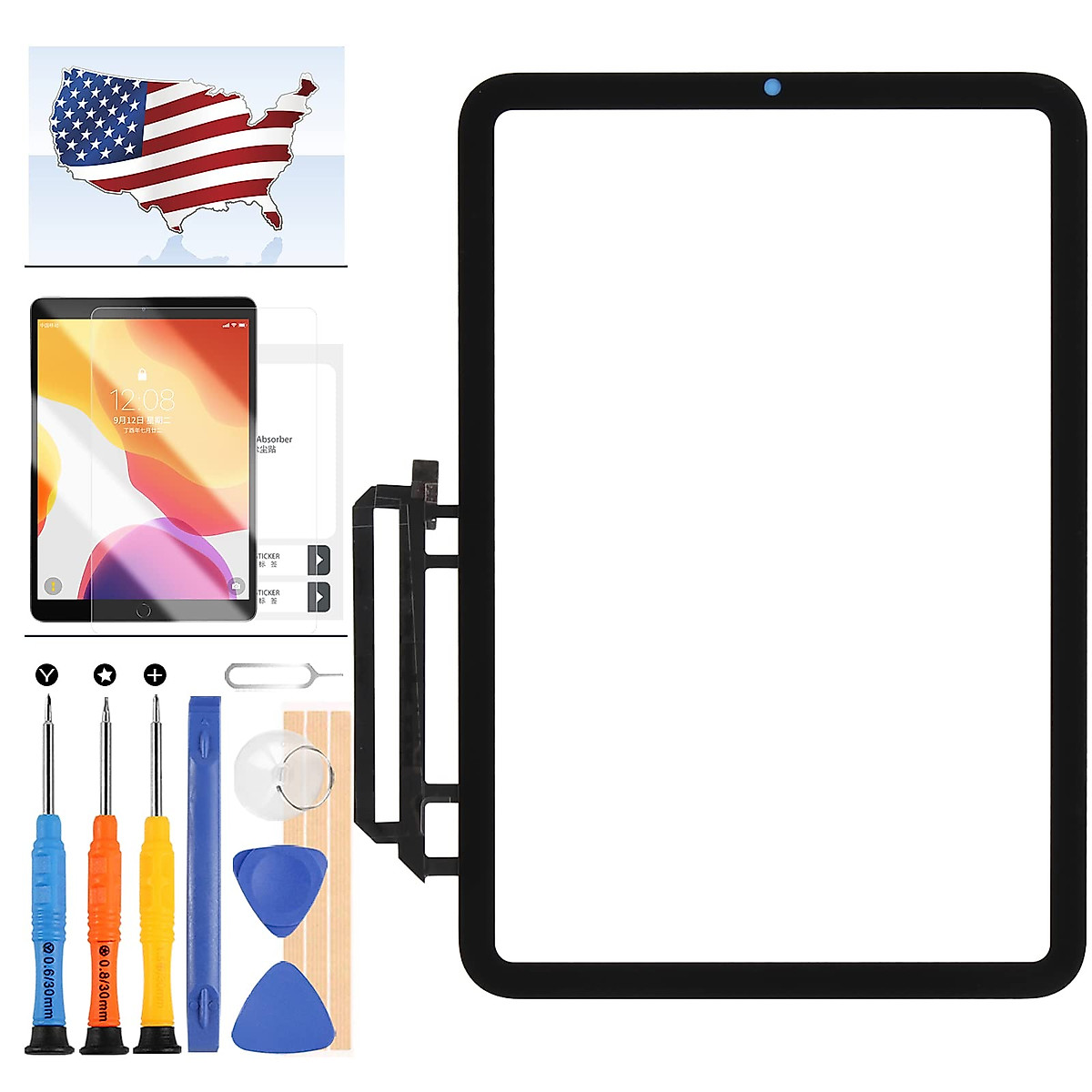 for iPAD Mini 6 Screen Replacement 2021, 8.3inch for IPAD Mini 6TH Generation Screen Rerplacement Kit A2567 Sensor Touch Parts A2568 Digitizer A2569 Outer Glass Panel Full Repair +Tepmered Glass