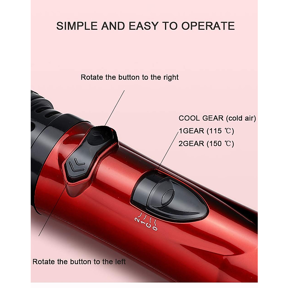 ZLXDP Electric Hair Dryer Brush Hair Straightener Curler Iron Volumizer Rotate One Step Blowers Replaceable Hot Air Comb 360 Rotating