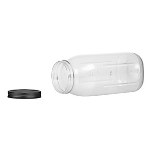 novelinks 4 Pack 64 OZ Plastic Wide Mouth Mason Jars with Airtight Lids - Wide Mouth Half Gallon Large Mason Jar 64 OZ Storage Canning Jar for Kitchen & Household Storage (Black)