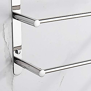 Parzune Three Stagger Layers 23.62 inch Towel Bars Bathroom Accessories Bright Polished 60CM Towel Rack