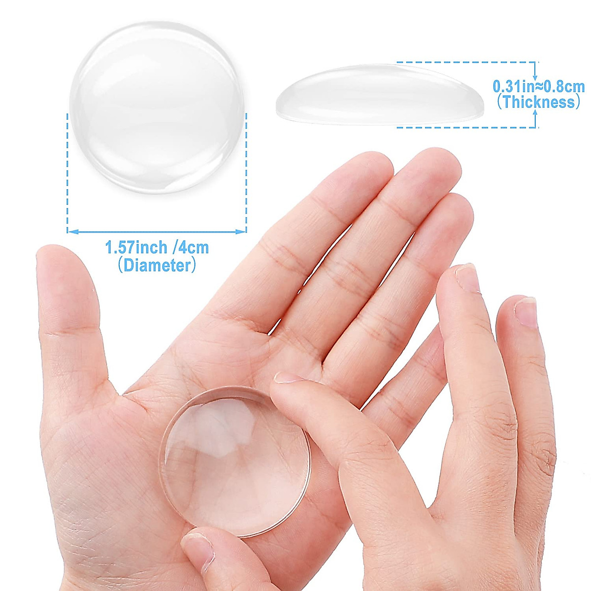 Xfenvs Door Knob Wall Shield, 6PCS Transparent Round Soft Rubber Wall Protector Self Adhesive Door Handle Bumper (Small Round 1.57 Inch 6PCS, Clear)