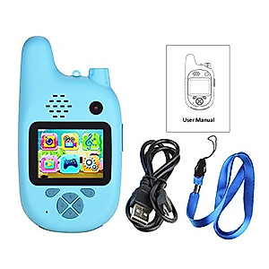 Children Camera Walkie Talkie 8MP Dual Lenses 2.0inch IPS Screen Extended Memory Built-in Battery Music and Game Timer Shooting Automatic Focusing