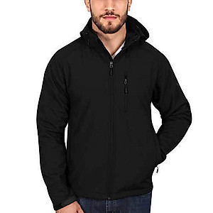 Kirkland Signature Men's Sherpa Lined Softshell Detachable Hood, Black, Medium