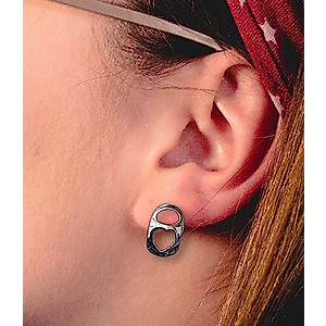 Beer Earrings for Women -Soda Tab Earrings-Sterling Silver Solid-Unique Earrings for Women-Soda Can Tab Earrings-Sahma