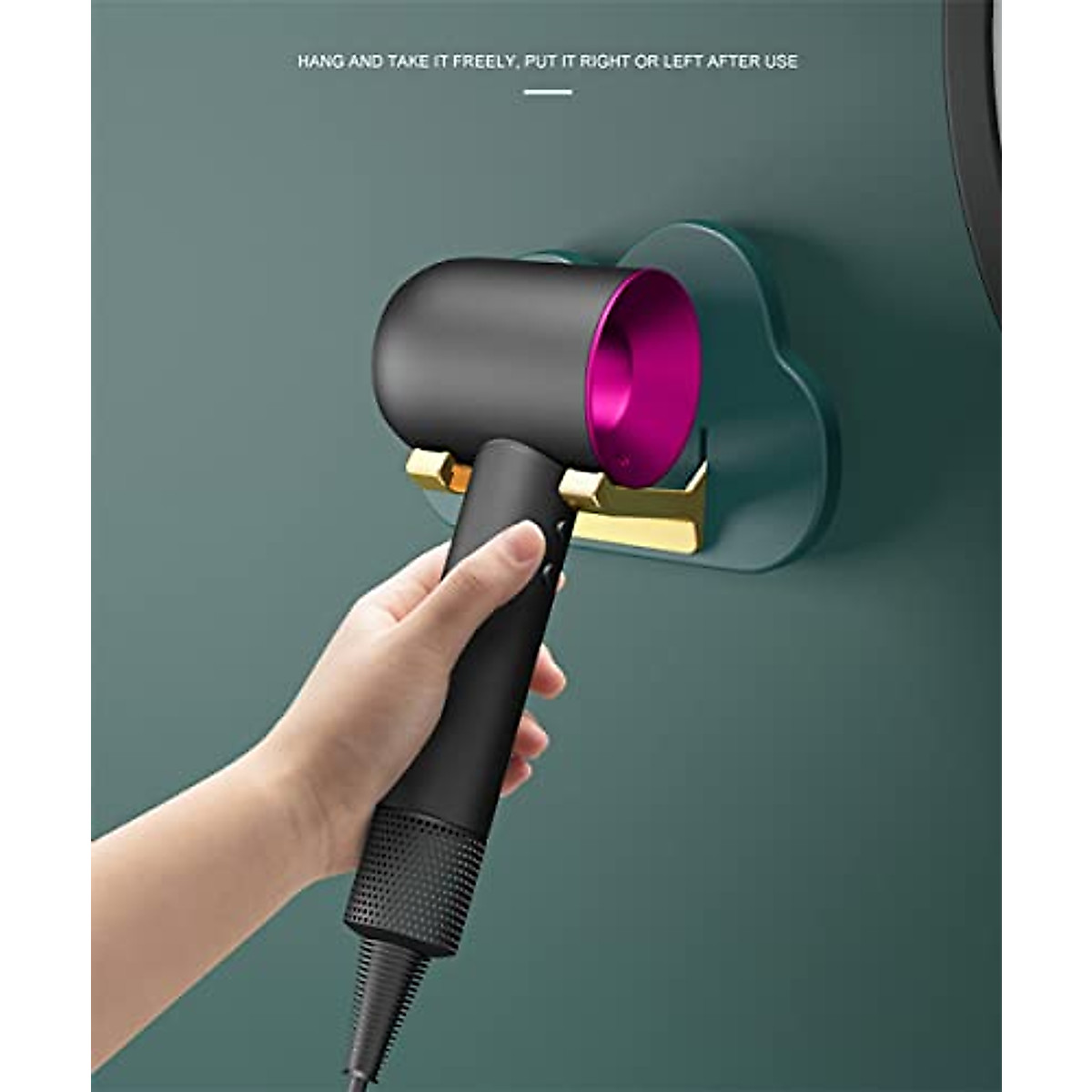 Hair Dryer Holder Wall Mounted Self Adhesive,Bathroom Hair Blow Dryer Rack, Hair Tool Organizer
