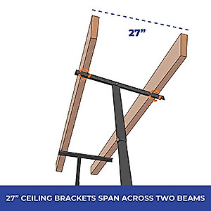 MonsterRax Overhead Garage Storage Rack - Heavy Duty Racks for Garage with 400 lb Capacity, Easy Garage Shelving, Adjustable Storage Rack, Ceiling Mount Storage Shelves 3x6 Hammertone (12"-45")