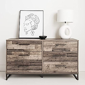 Signature Design by Ashley Neilsville Industrial Butcher Block Style Dresser, Natural Pallet Brown