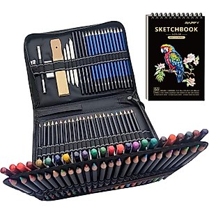Rapify Art Supplies 96pcs Art Set，Colored Drawing Pencils Art Kit- Sketching, Graphite Pencils With Portable Case, Ideal School supplies for Beginners and Professional Drawing Artists Teens or Adults