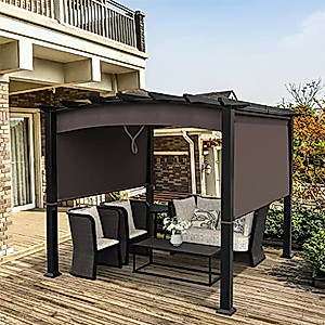 ADUH Patiojoy 10 X 10ft Patio Pergola Gazebo Sun Shade Shelter W/Retractable Canopy