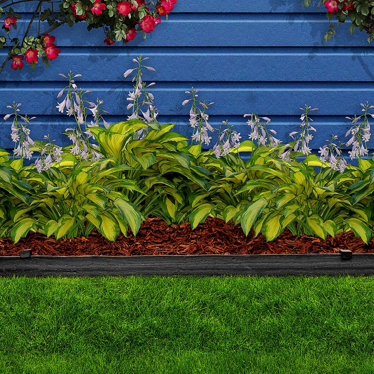 EasyFlex Composite Dig-in Landscape Edging with Anchoring Stakes, 4.5" Straight Top Edging, Garden Edging Border, 40 Foot Kit, Black