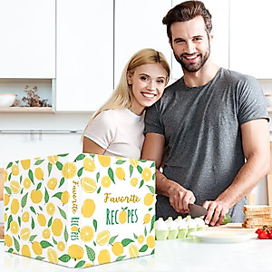 Recipe Binder 8.5x11 3 Ring, Recipe Book to Write in Your Favorite Recipes, Recipe Organizer with Cards, Sleeves and Dividers, Recipe Binder Full Page (Lemon,Full-page)