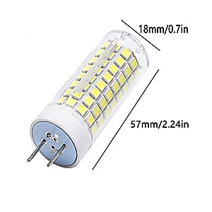 YDJoo G8/GY8.6 LED Bulb 10W Ceramic LED Light Bulbs Dimmable Corn Bulbs 80W Halogen Equivalent Cool White 6500K G8/GY8.6 Bi-pin Base AC120V for Under Cabinet Counter Ceiling Fan Light, 2 Pack