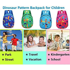 DB Dinosaur Toddler Mini Backpack with Leash, Children Kids Baby Harness Bookbag (Rose Pink)