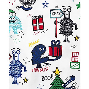 The Children's Place,Family Matching Christmas Holiday Pajamas Sets, Snug Fit 100% Cotton, Adult, Big Kid, Toddler, Baby,Kids - PJ Set,XMASS MONSTER,7