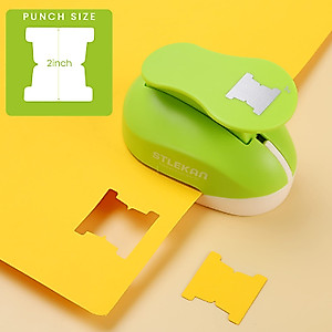 HAUSTGO File Tab Punch, File Tab Puncher for Paper Crafts, File Tab Craft Punch for Scrapbooking, Bullet Journals, Bible Tabs, Making Cards, Planners, Billing Hanging Files