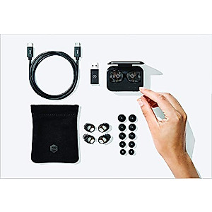 Master & Dynamic MW07 True Wireless Earphones - Bluetooth Enabled Noise Isolating Earbuds - Lightweight Quality Earbuds for Music, Grey Terrazzo (Renewed)