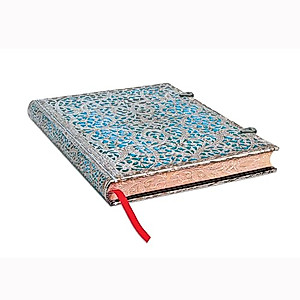 Maya Blue Ultra Lined Hardcover Journal, 240pg, 120GSM by Paperblanks (Silver Filigree Collection)