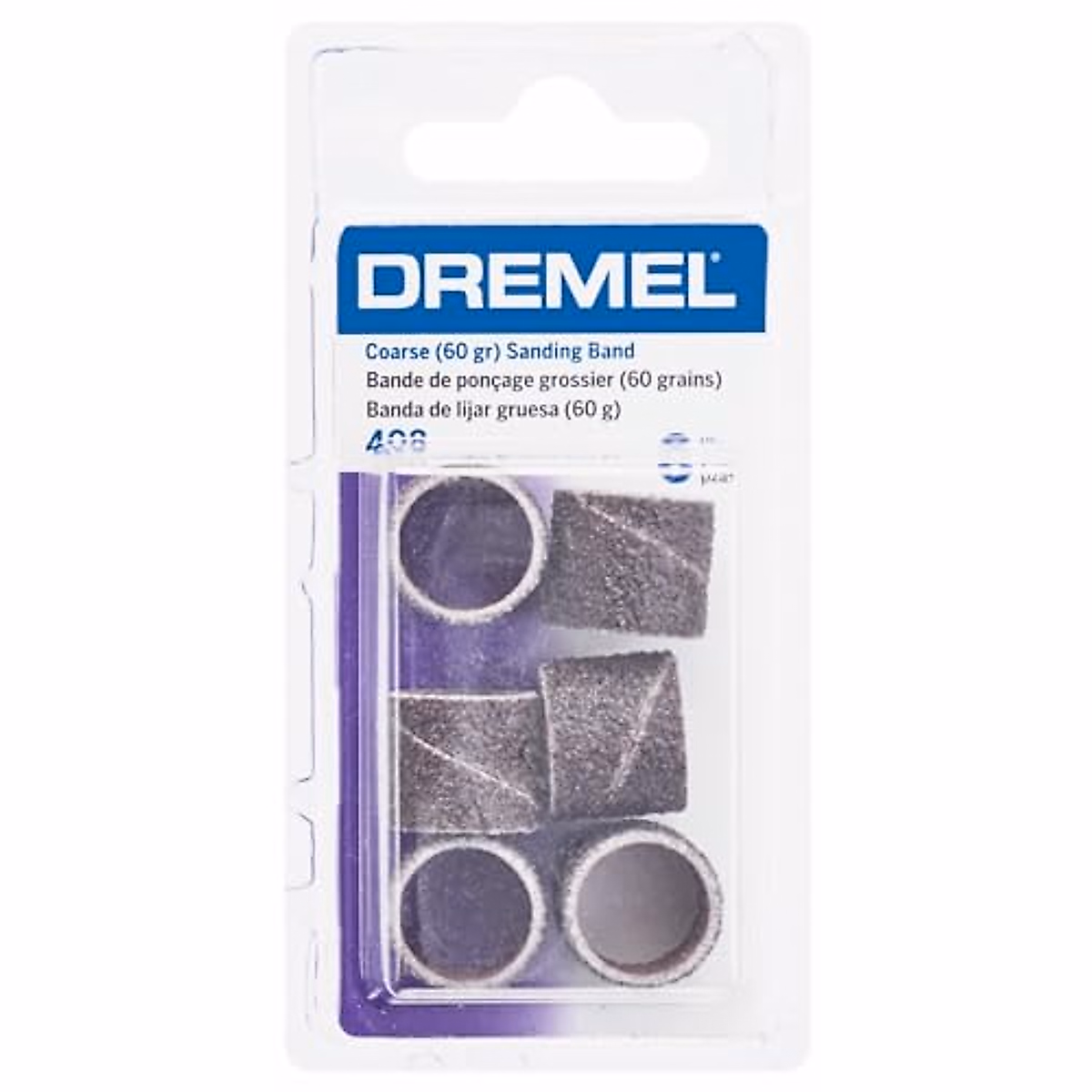 Dremel 408 1/2-Inch Sander Bands, Coarse, 6 Pack, Rotary Tool Accessory