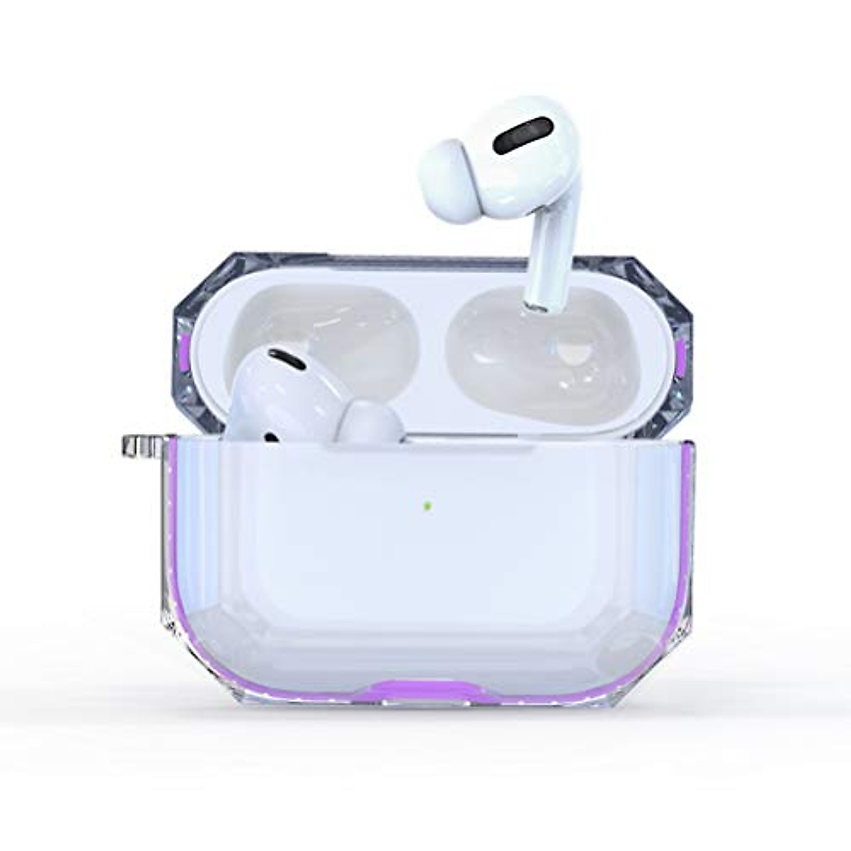 Hemobllo Compatible for AirPods Pro Case Cover - Transparent Protective Case Skin Drop-Proof Soft TPU Case Compatible with AirPods Pro Charging Case (Purple)