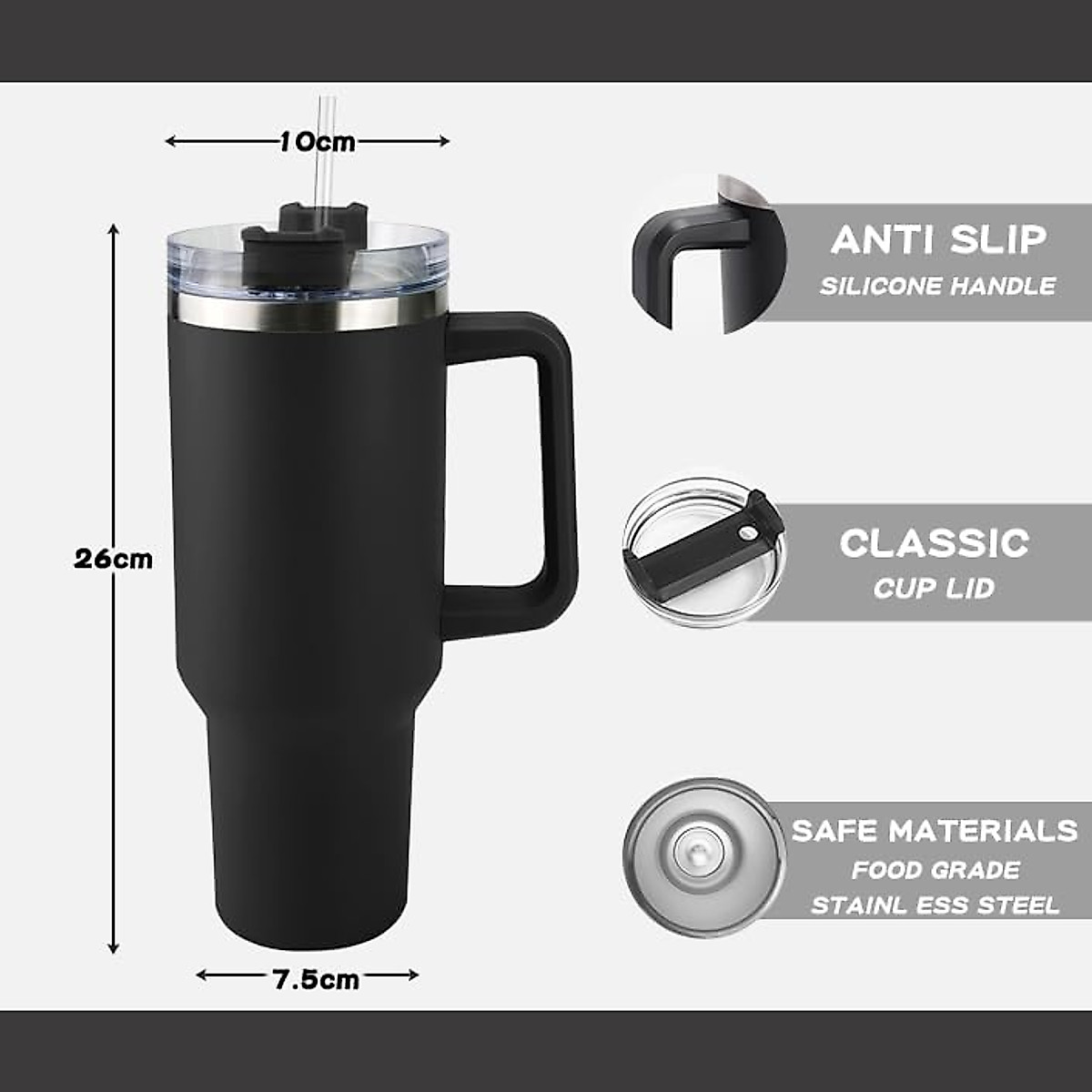 Ships Next Day,40 oz Tumbler with Handle and Straw,Custom Stainless Steel Insulated Tumbler with Name Travel Coffee Mug Personalized Christmas Gifts for Women