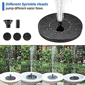 4 PCS Solar Fountain for Bird Bath, 1W Solar Bird Bath Fountain Pump with 4 Nozzles, Solar Powered Water Fountain Pump for Garden, Ponds, Pool, Fish Tank, Outdoor and Aquarium