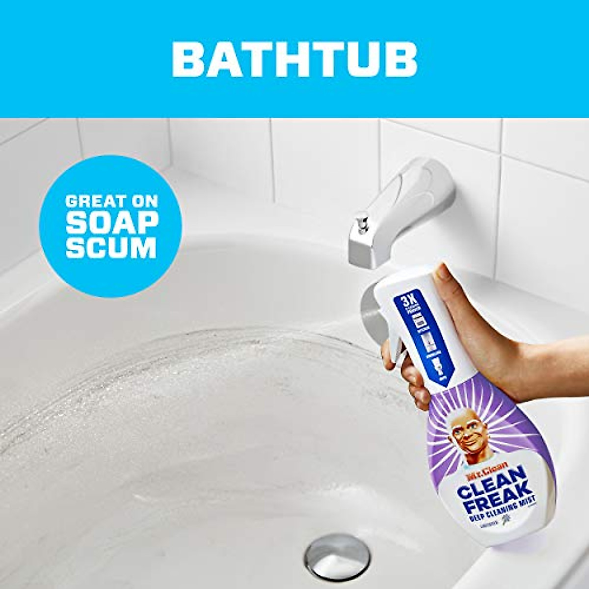 Mr. Clean All Purpose Cleaner, Clean Freak Mist for Bathroom & Kitchen Cleaner, Lavender & Lemon Scent, 3 Count (16 fl oz each)