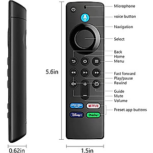 Fernanestal Replacement Voice Remote Control 3rd GEN L5B83G with Power, Volume Control for Fire TV Stick (2nd Gen,3rd Gen,Lite,4K), Fire TV Cube (1st Gen & 2nd Gen), Fire TV (3rd Gen,Pendant Design)