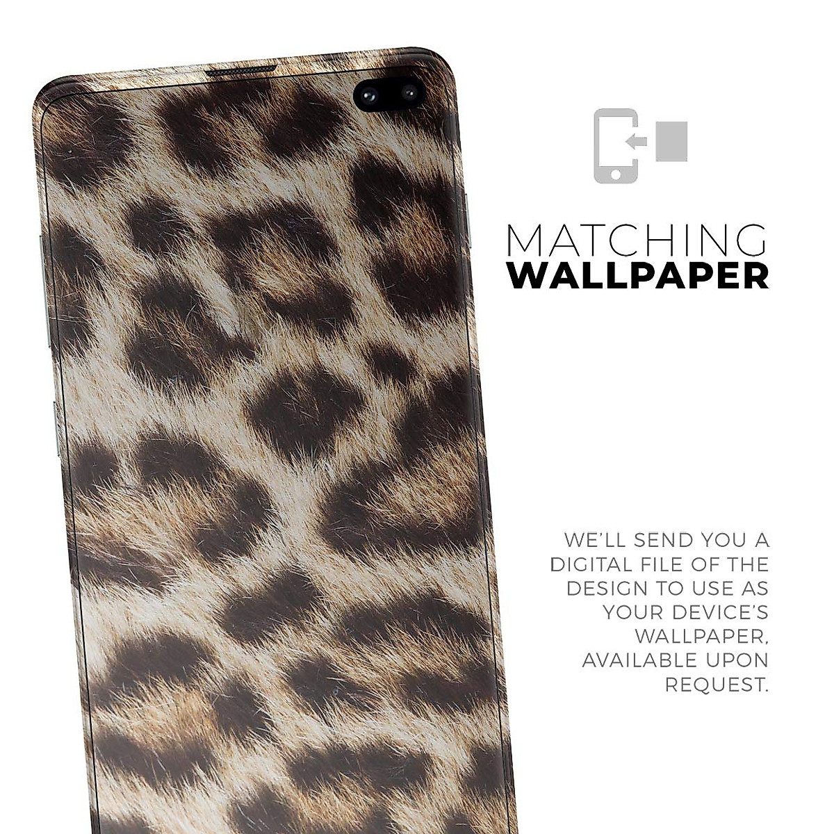DesignSkinz Leopard Furry Animal Hide Protective Vinyl Decal Wrap Skin Cover Compatible with The Samsung Galaxy S20 (Screen Trim & Back Glass Skin)