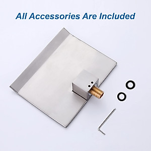 AZOS Wall Mount Tub Spout Waterfall Tub Filler Faucet for Bathroom Multiple Uses, High Flow Bathtub Cascade Waterfall Spout Fixtures Bathroom Bathtub Faucets, Brushed Nickel