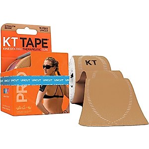 KT Tape, Pro Synthetic Kinesiology Athletic Tape, 16’ Uncut Roll, Stealth Beige