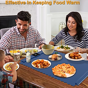 TMKEFFC Warming Mat for Food,26"x15.3" Food Warming Mat,Food Heating Mat with Child Lock,℉ Display,Warming Tray for Buffets Party,5 Level Adjustable Temperature,Anti Scald Gloves,Everyday Use