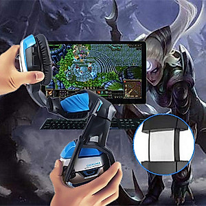 Gaming Headset for PS4 New Xbox one PC Mac Laptop,Onikuma K5 Professional 3.5mm Over Ear Headphones, Stereo USB Headset with LED Light, Noise canceling Mic & Soft Earmuffs for Games by Runying - Blue