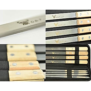 G & F Products 25619 2020 23 Inch Long 5/8 Inch Wide 2mm Thin Stainless Steel BBQ Skewer 8 Piece, Silver