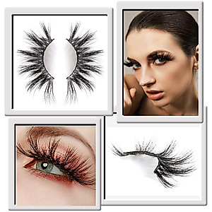 Mink Lashes 3D False Eyelashes 25 mm Long Lashes Reusable Eyelashes for Dramatic Helloween Christimas Eye Makeup 2 Pairs LINGSTAR (Not inclue glue)