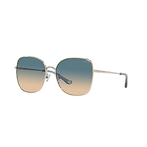 Coach HC7133 Sunglasses, Shiny Light Gold/Blue Yellow Gradient, 57 mm